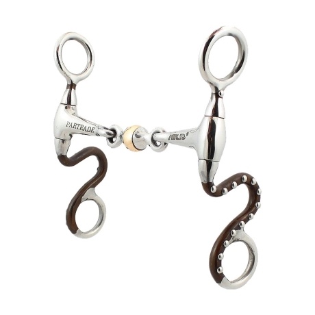 Weaver Jeremiah Watt Shank Bit Floral Curl Cheek 5" Copper Roller Mouth ...