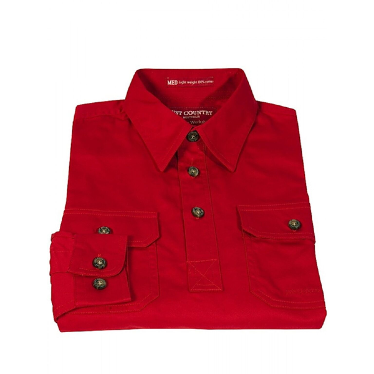 Just Country Men's Work Shirt 'Cameron' 100% Cotton 1/2 Button Long ...