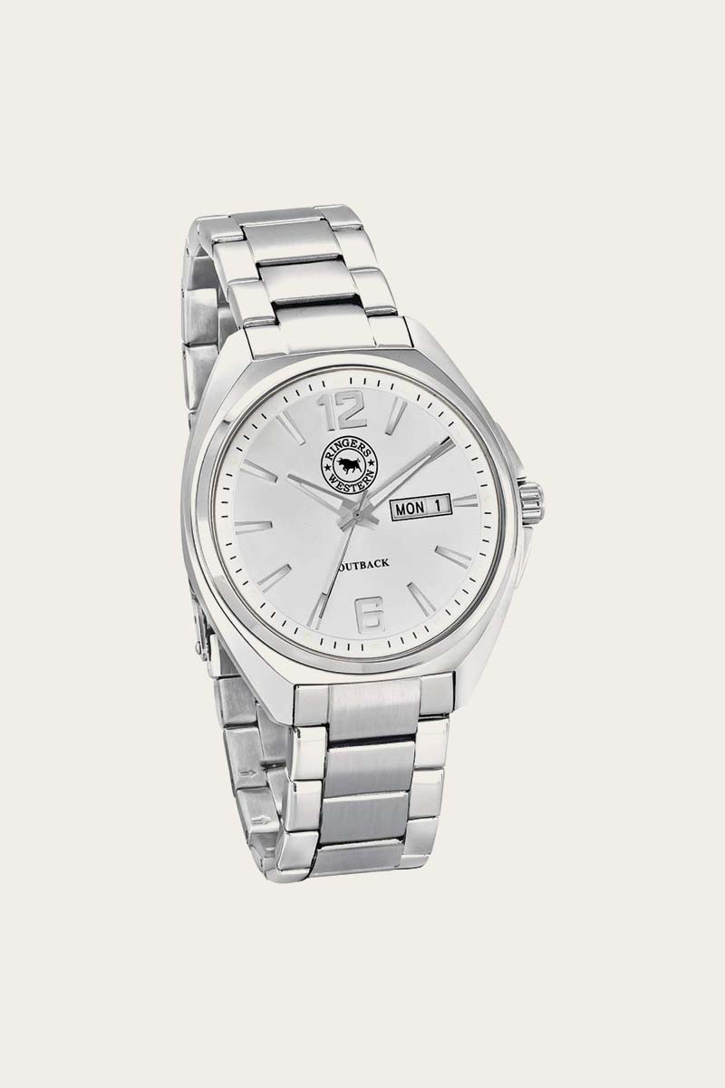 Ringers Western Watch 'Outback' Stainless Steel Band With Silver Dial ...