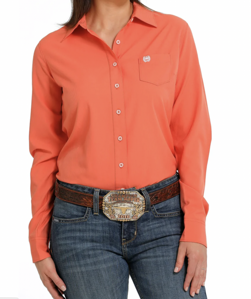 Cinch Women's Shirt 'Arenaflex' Coral MSW9163010 | Pakenham Western