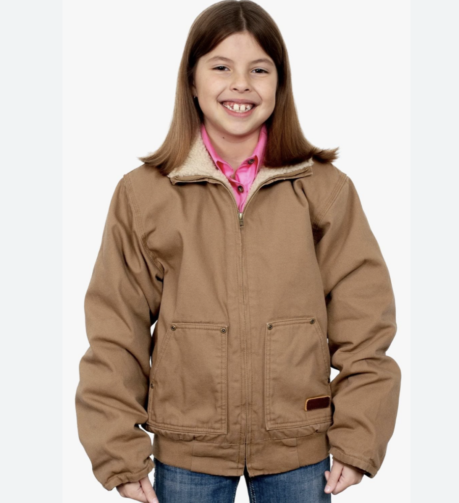 Just Country Kid's Jacket 'Diamantina Sherpa' Khaki, Chocolate or Navy ...