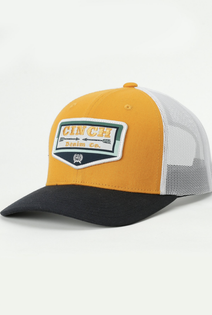 Cinch Cap 'Denim Co.' Gold/Navy MCC0660616 | Pakenham Western