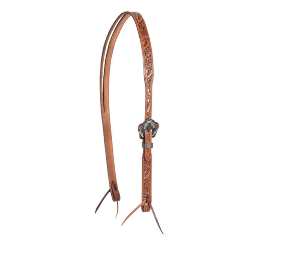 Cashel One Ear Headstall Natural Tooled Leather with Guns & Roses ...