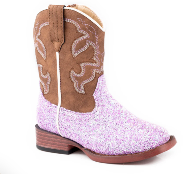 Roper Girl's Boots 'Glitter Blast' Purple Glitter/Brown | Pakenham Western
