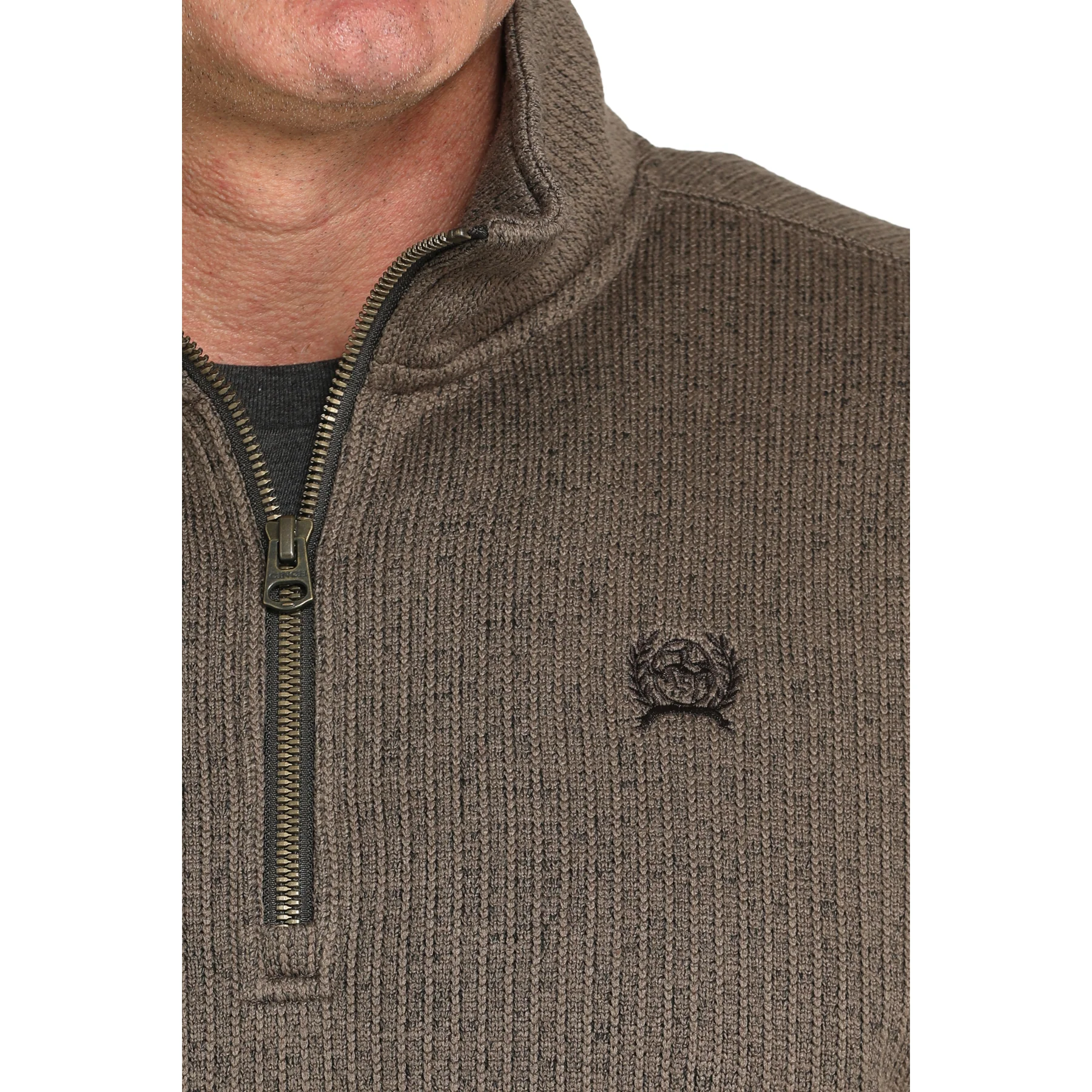 Cinch Men's Pullover 1/4 Zip Sweater Brown MWK1080017 BRN | Pakenham ...