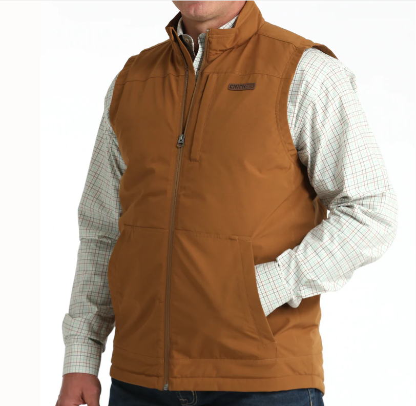 Cinch Men's Vest Canvas Quilted Lining Brown MWV1927002 BRN | Pakenham ...