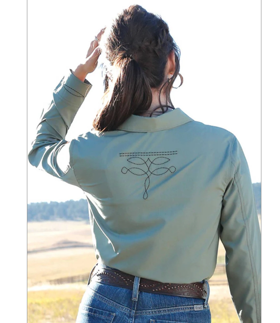 Cruel Girl Women's Western Shirt Boot Stitched Snap Button Sage ...